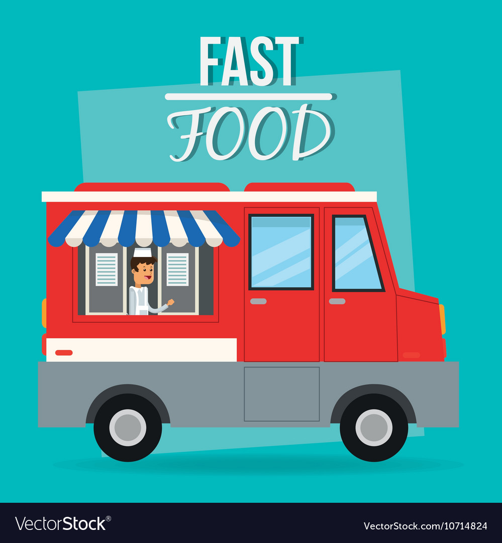 Truck and fast food design Royalty Free Vector Image