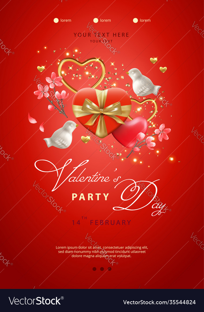 Valentine s day poster Royalty Free Vector Image