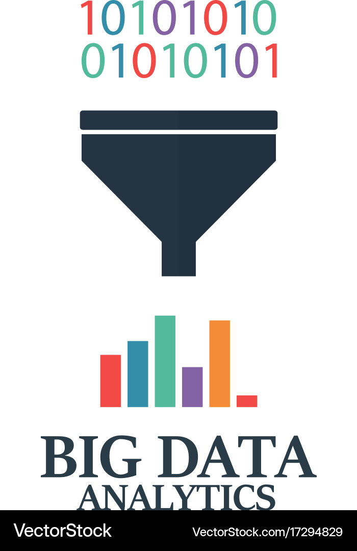 Big data analitics filter processing find Vector Image