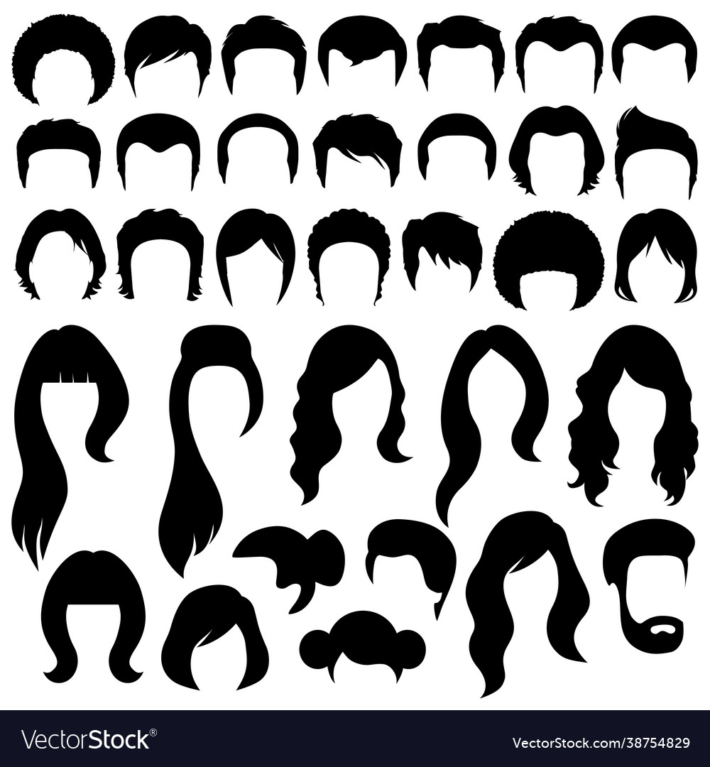 Hairstyle Silhouette Royalty Free Vector Image