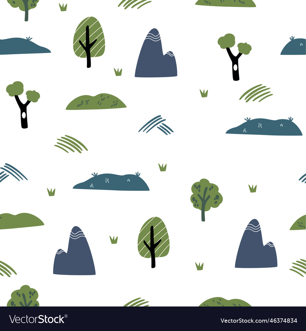 0186 trees pattern Royalty Free Vector Image - VectorStock