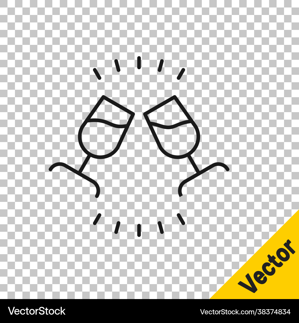 Black line wine tasting degustation icon isolated Vector Image