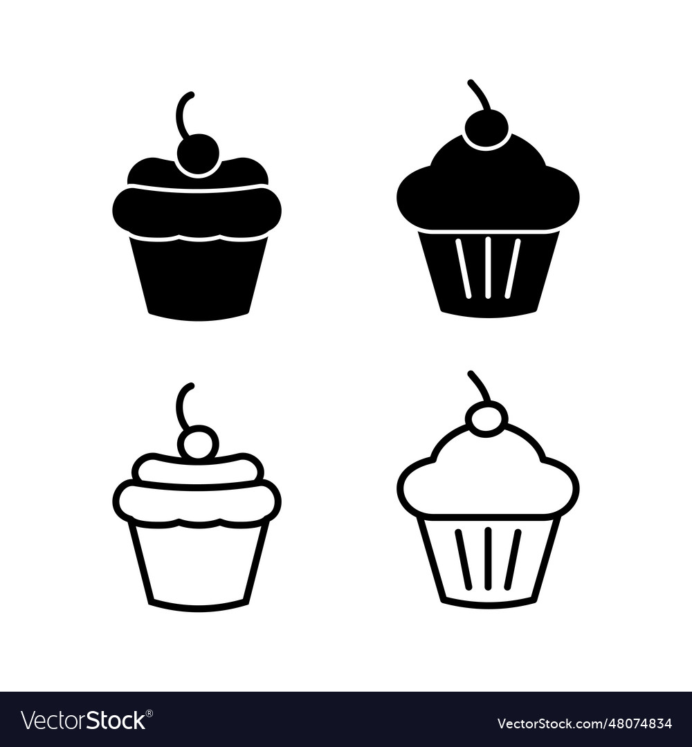 Cup Cake Icon Cake Icon Bakery Muffin Royalty Free Vector