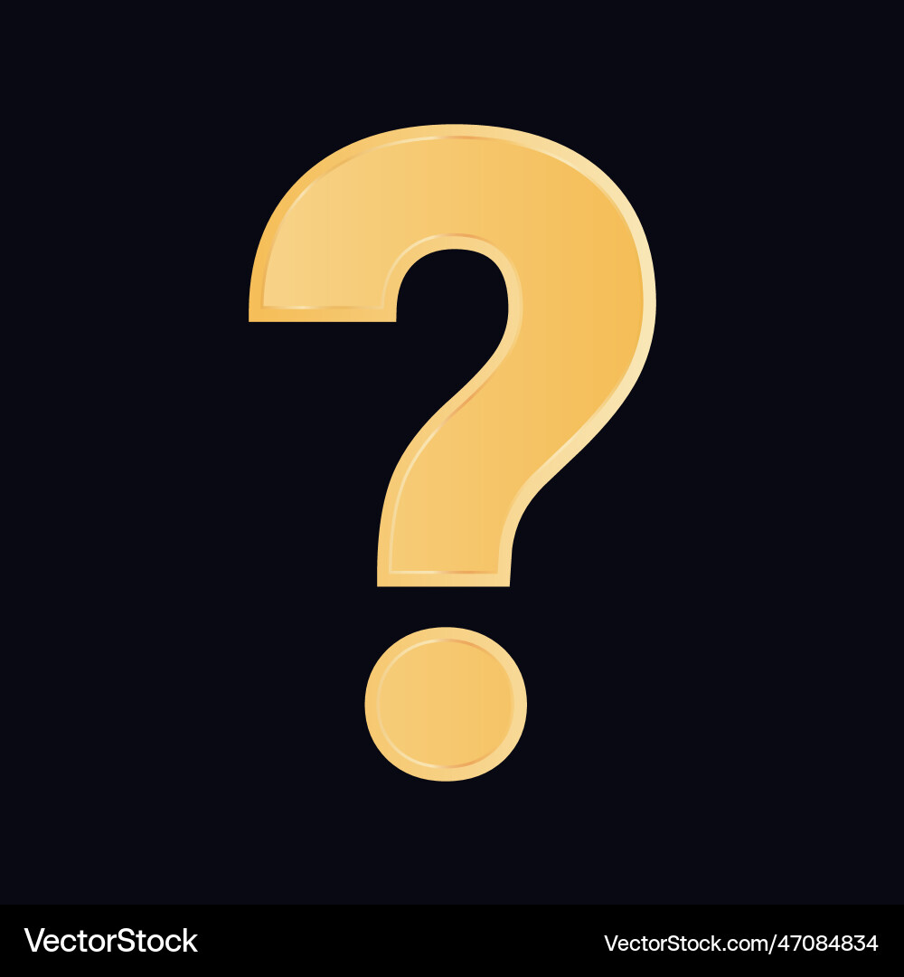 Golden question mark icon Royalty Free Vector Image