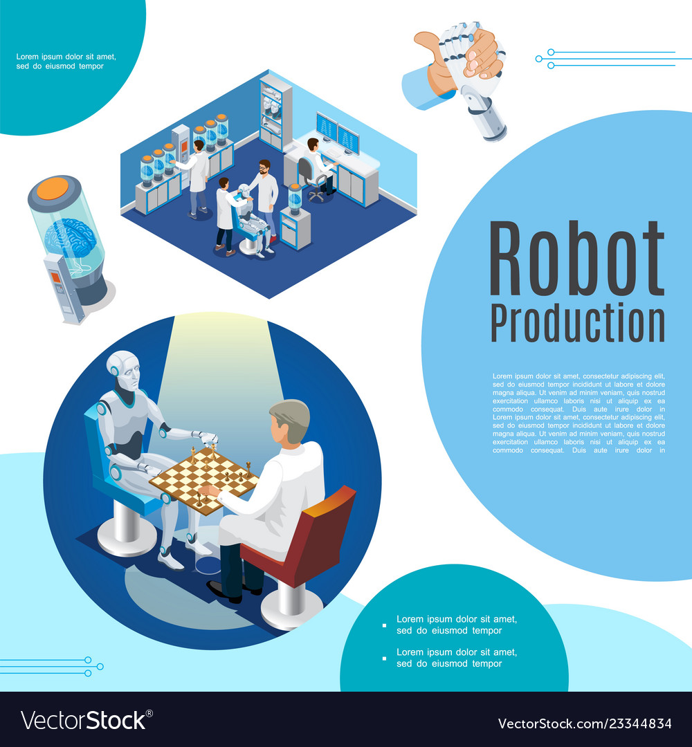Isometric artificial intelligence concept Vector Image