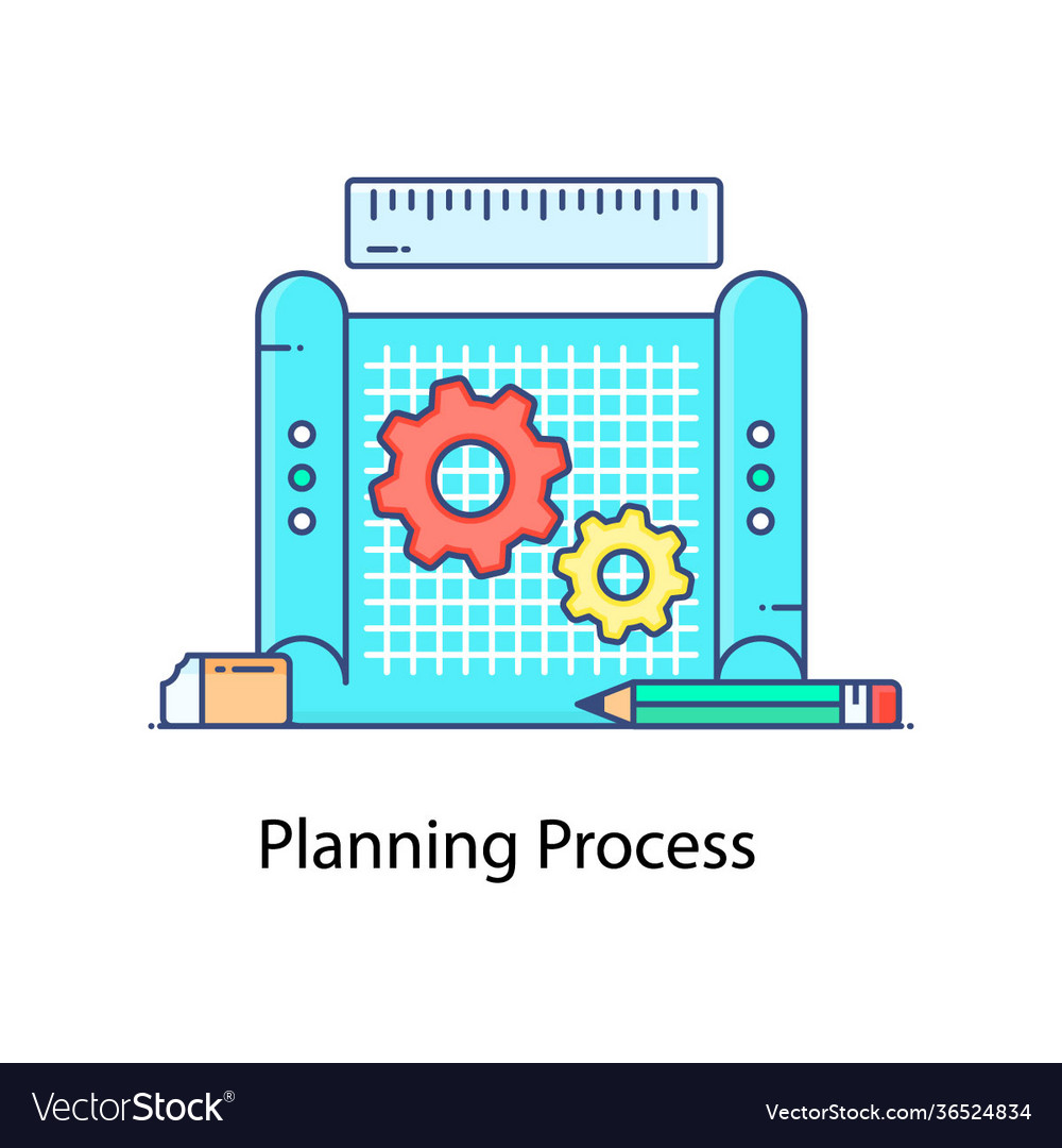 Planning process Royalty Free Vector Image - VectorStock