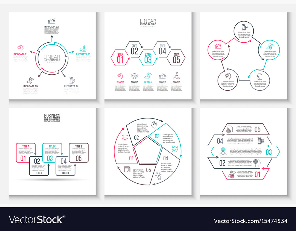 Thin line flat element for infographic Royalty Free Vector