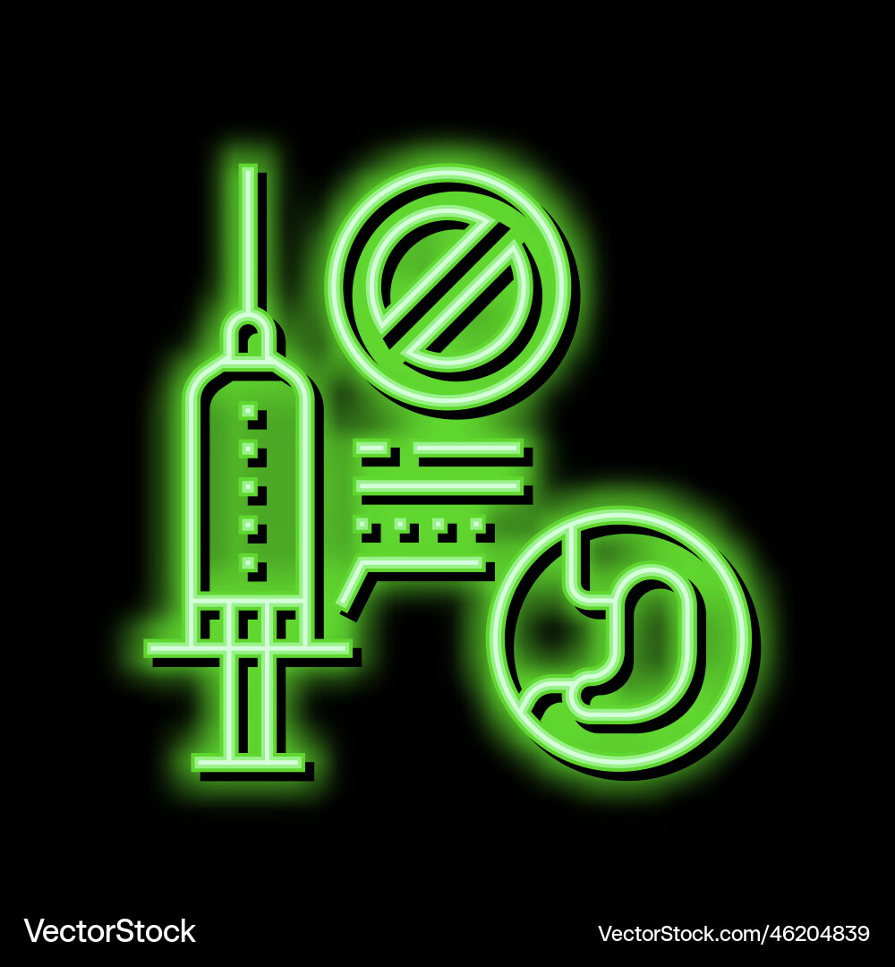 Adverse reaction to anesthesia neon glow icon Vector Image