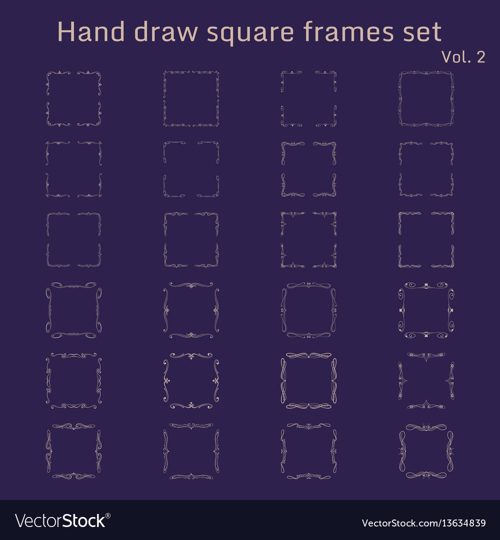 Bunch of simple and elegant square frames design Vector Image