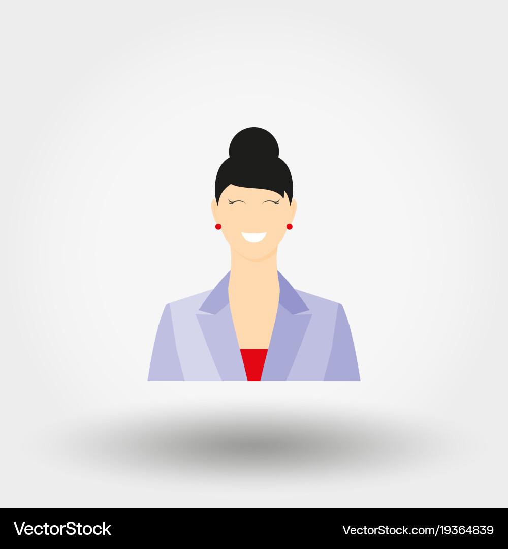 Business lady in suit icon Royalty Free Vector Image