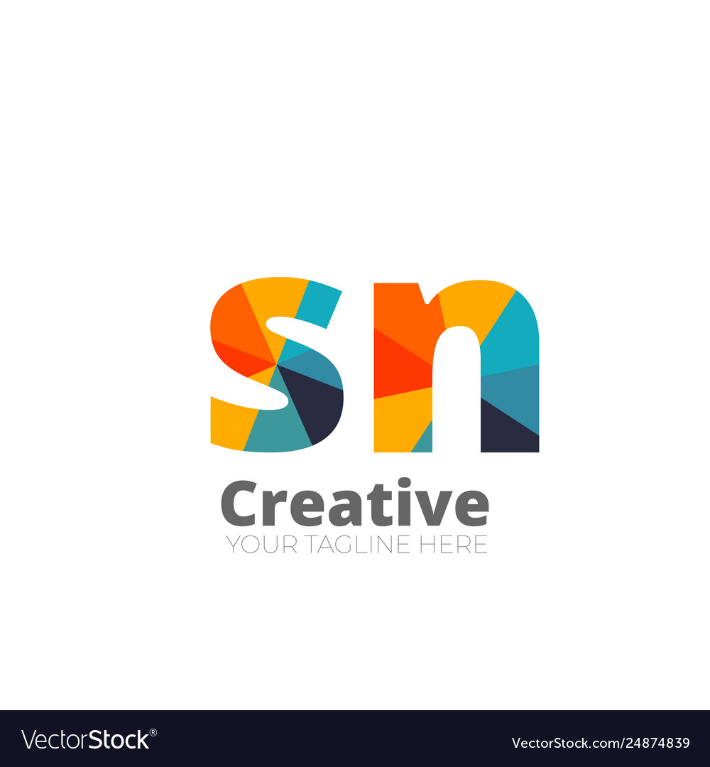 Initial letter rounded design logo - elements Vector Image