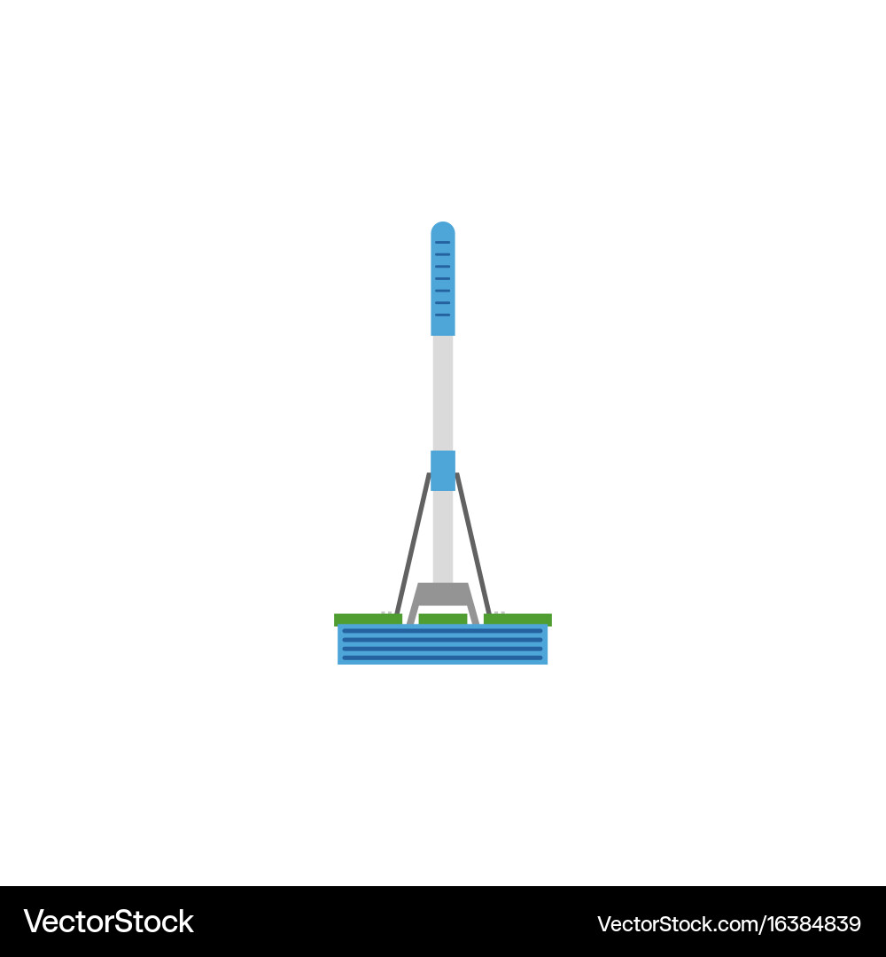 Isolated mop flat icon cleaning element Royalty Free Vector