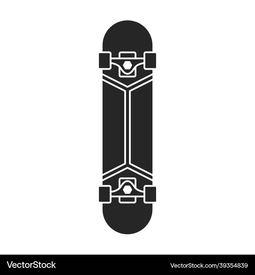 Skateboard iconblack icon isolated Royalty Free Vector Image
