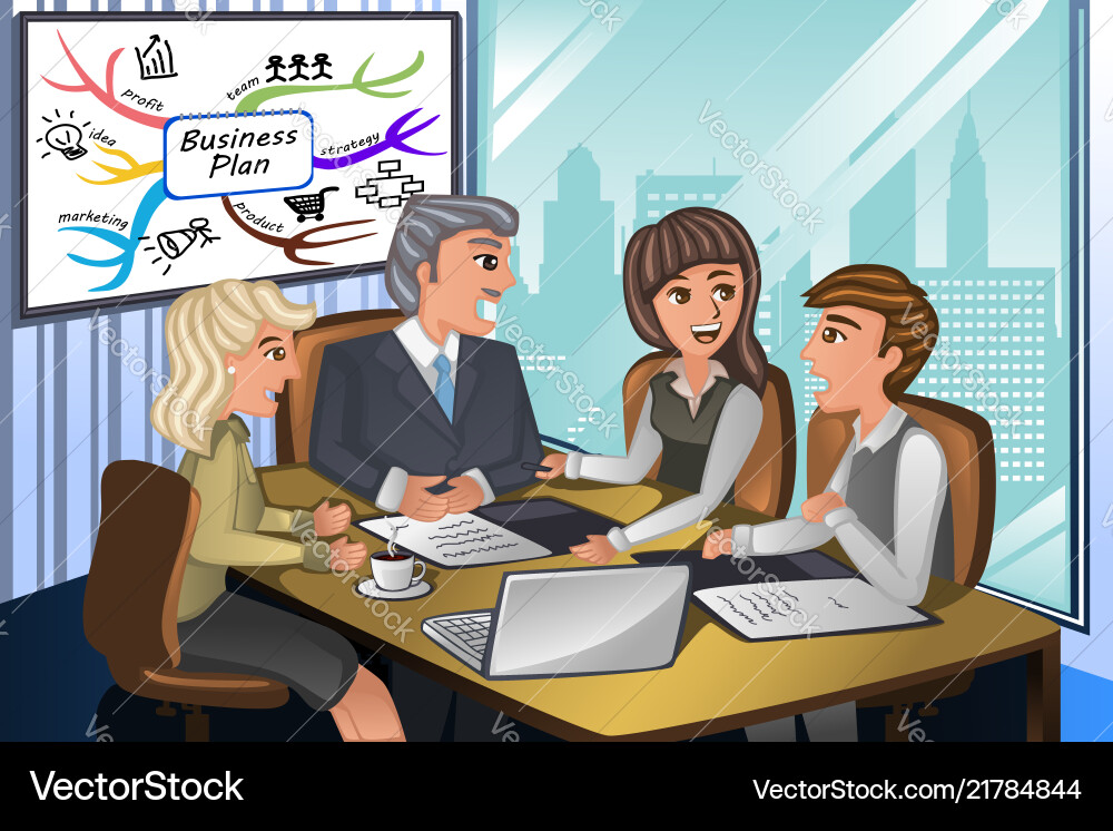 Business people in a meeting Royalty Free Vector Image