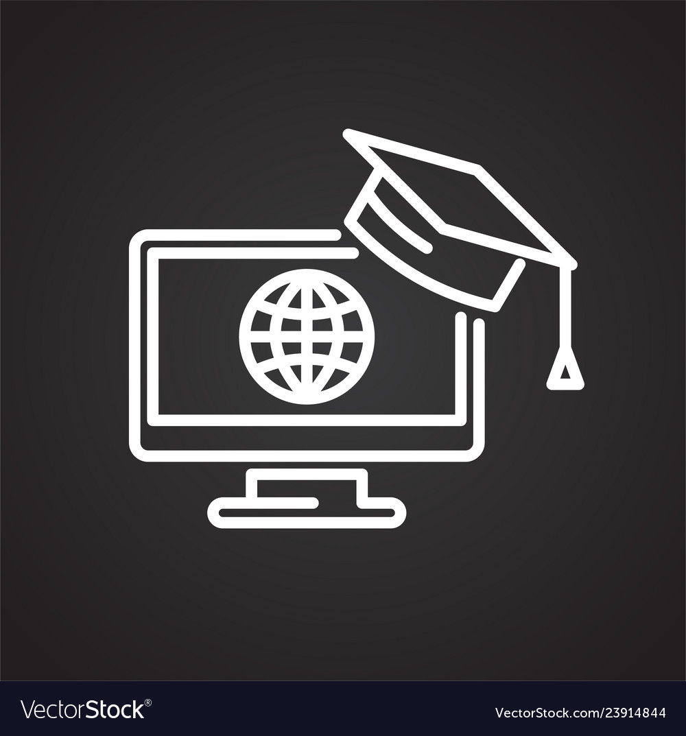 E-learning line icon Royalty Free Vector Image