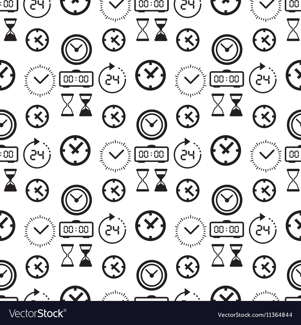 Seamless pattern collection with watches Vector Image