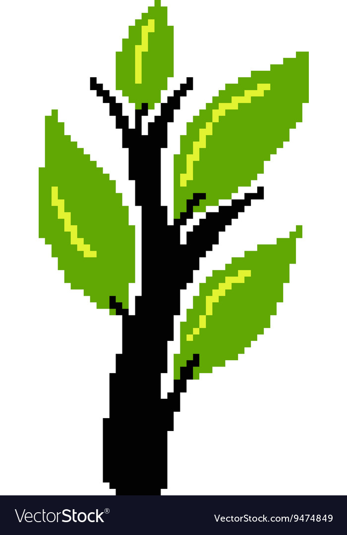A pixel tree icondesign Royalty Free Vector Image