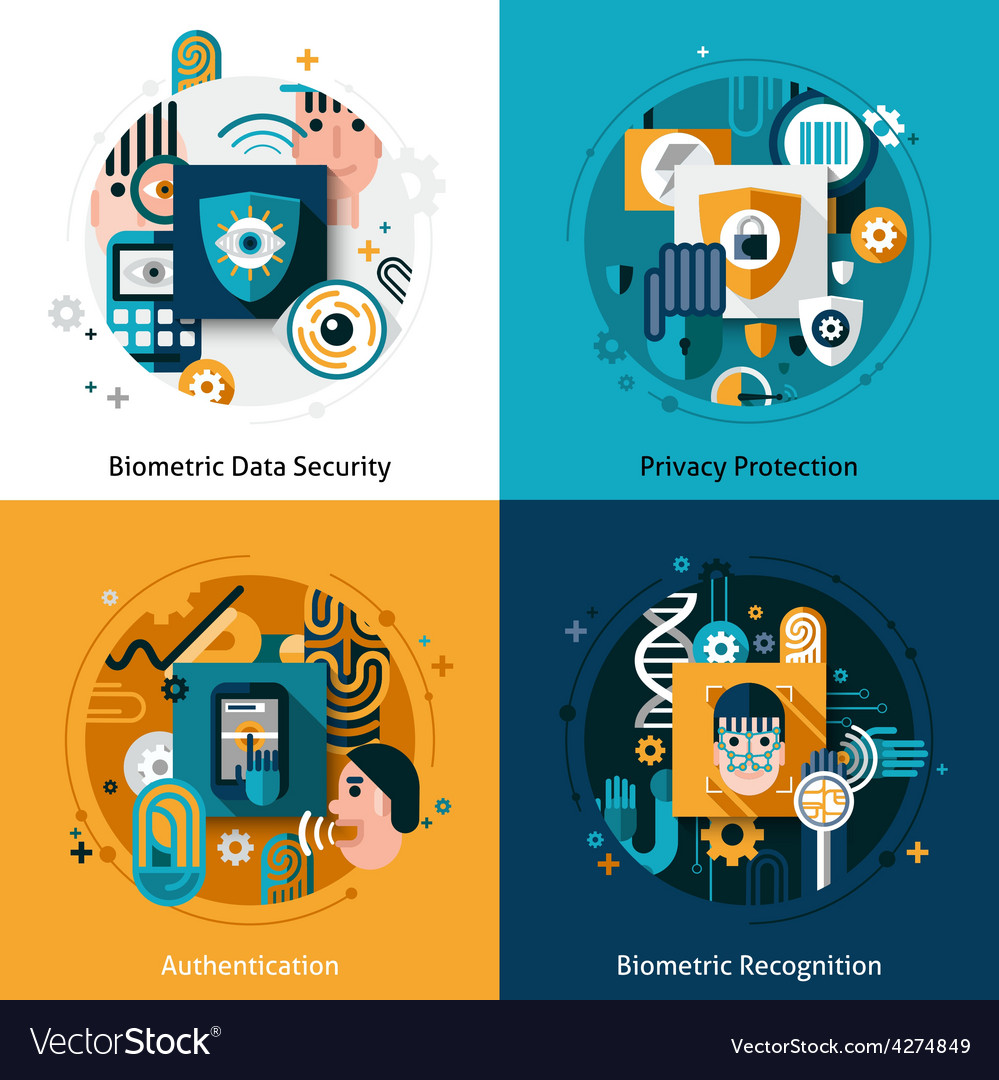 Biometric authentication set Royalty Free Vector Image Biometric authentication set Royalty Free Vector Image