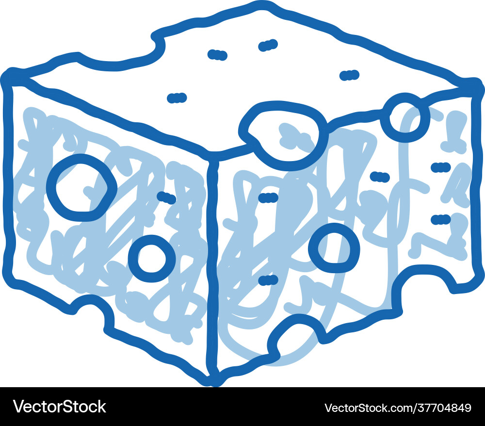 Coarse cheese bar doodle icon hand drawn Vector Image