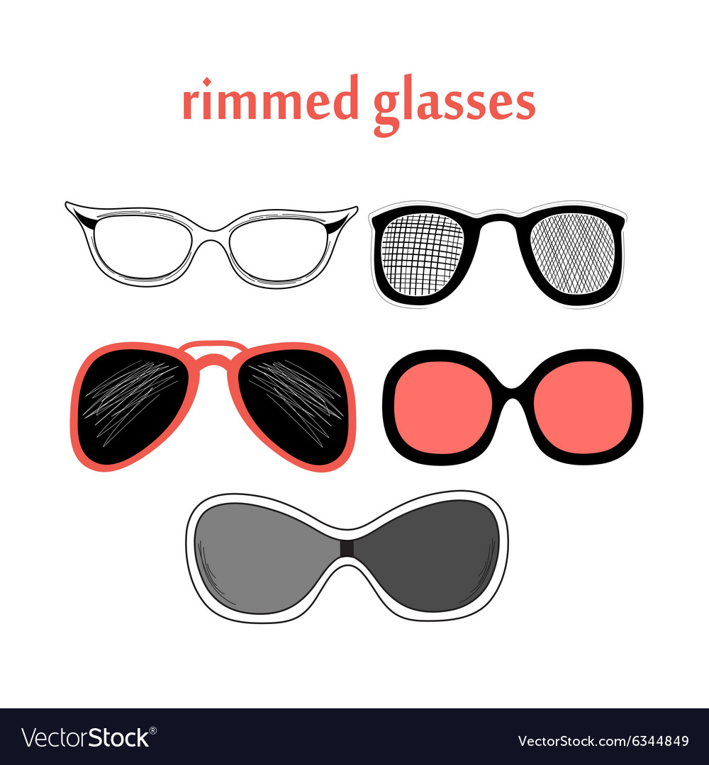 Different spectacle frames Royalty Free Vector Image