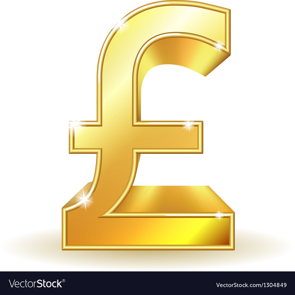 Gold Sign Pound Currency Royalty Free Vector Image Gold Sign Pound Currency Royalty Free Vector Image