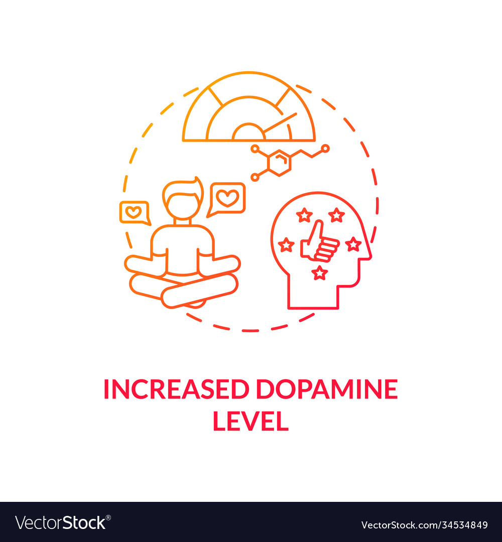 Increased dopamine level concept icon Royalty Free Vector Increased dopamine level concept icon Royalty Free Vector