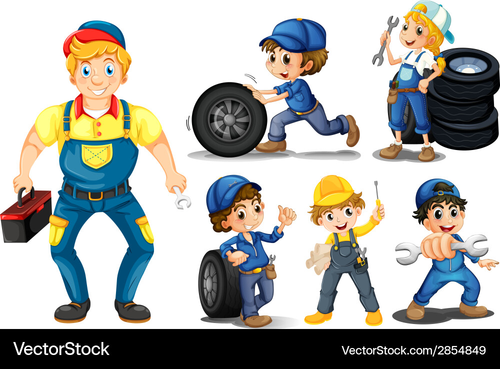Mechanic set Royalty Free Vector Image - VectorStock