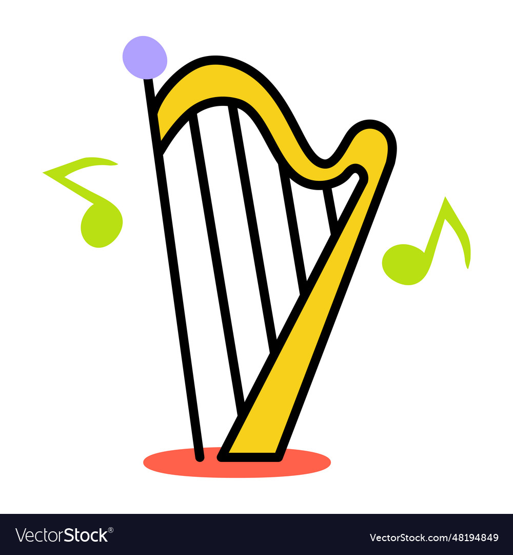 Music harp Royalty Free Vector Image - VectorStock