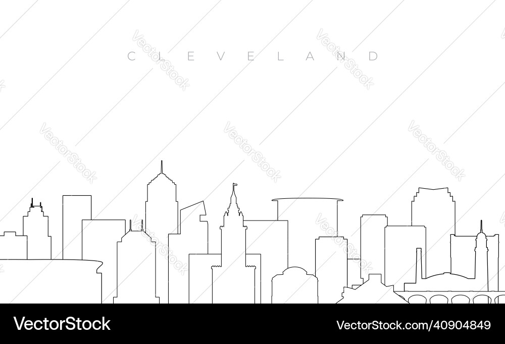 Outline cleveland skyline trendy template Vector Image