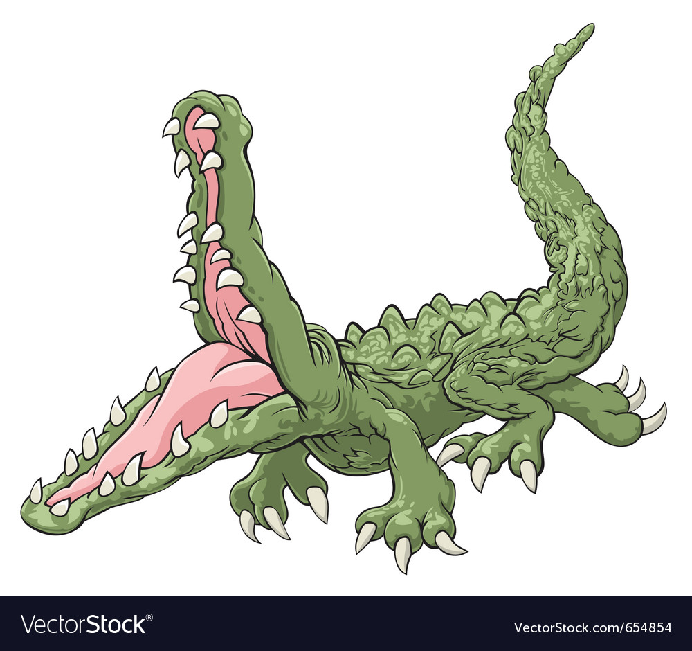 Attacking crocodile Royalty Free Vector Image - VectorStock