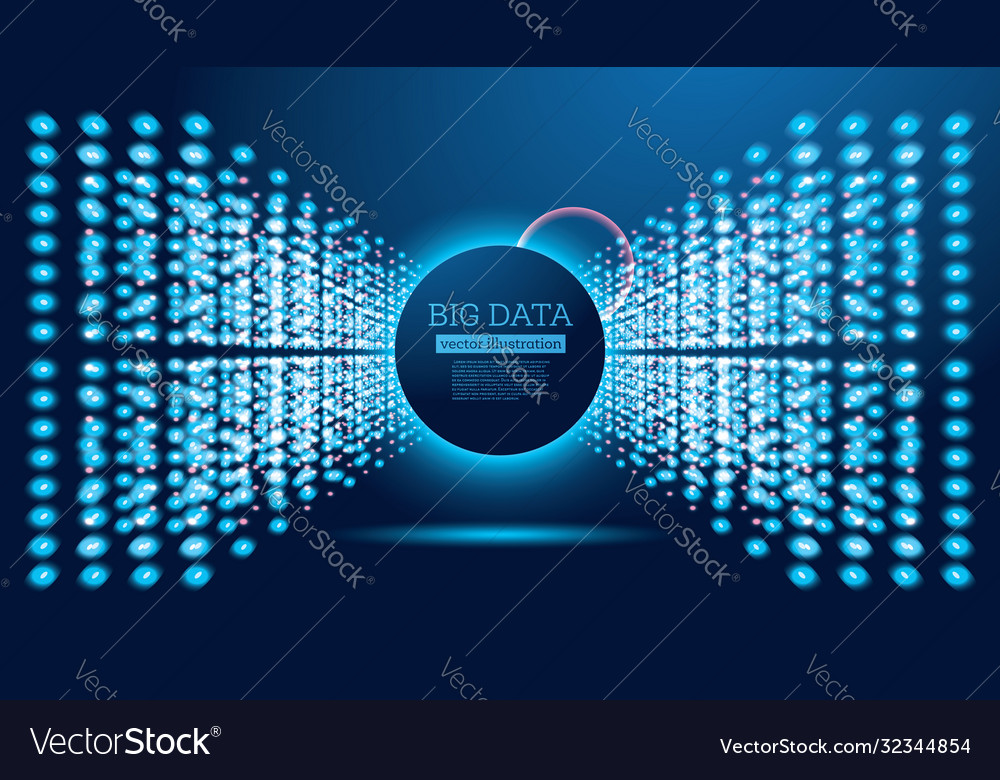 Big data futuristic science background with copy Vector Image
