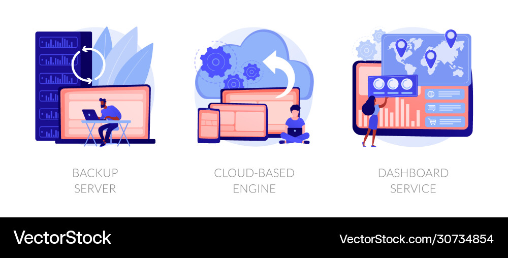 Data processing and recovery concept Royalty Free Vector