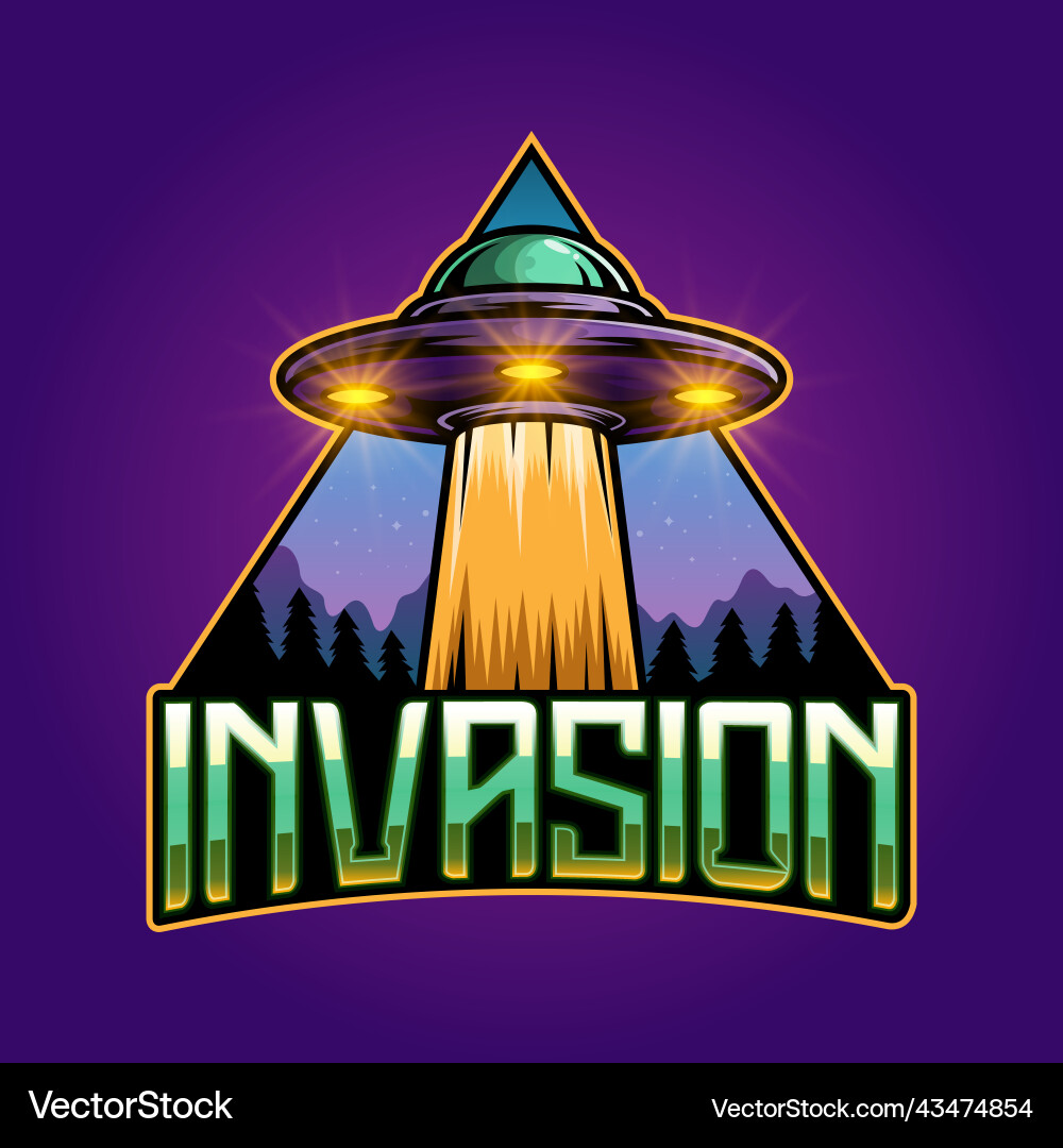Invasion esport mascot logo design Royalty Free Vector Image