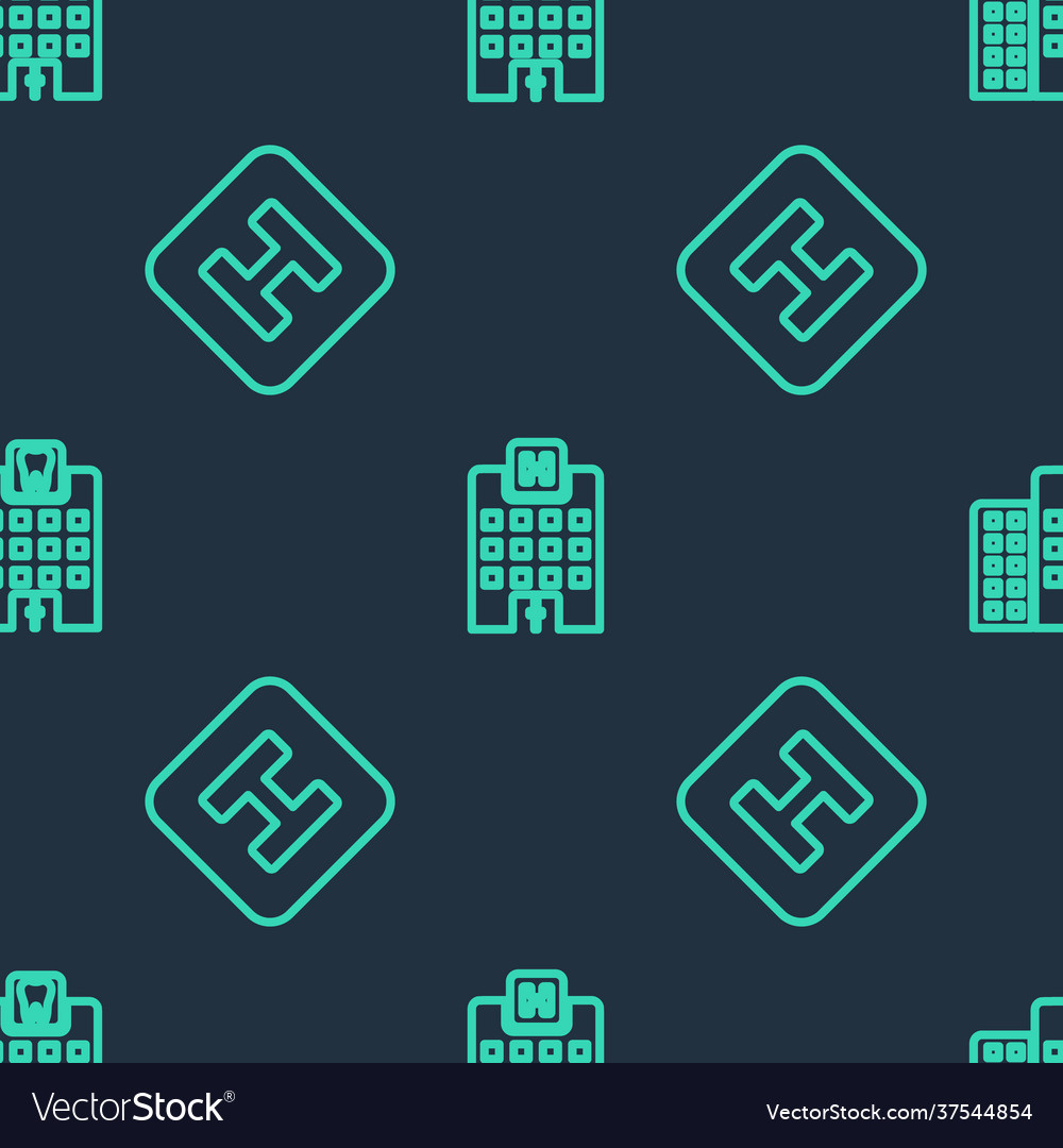 Set line medical hospital building hospital Vector Image Set line medical hospital building hospital Vector Image