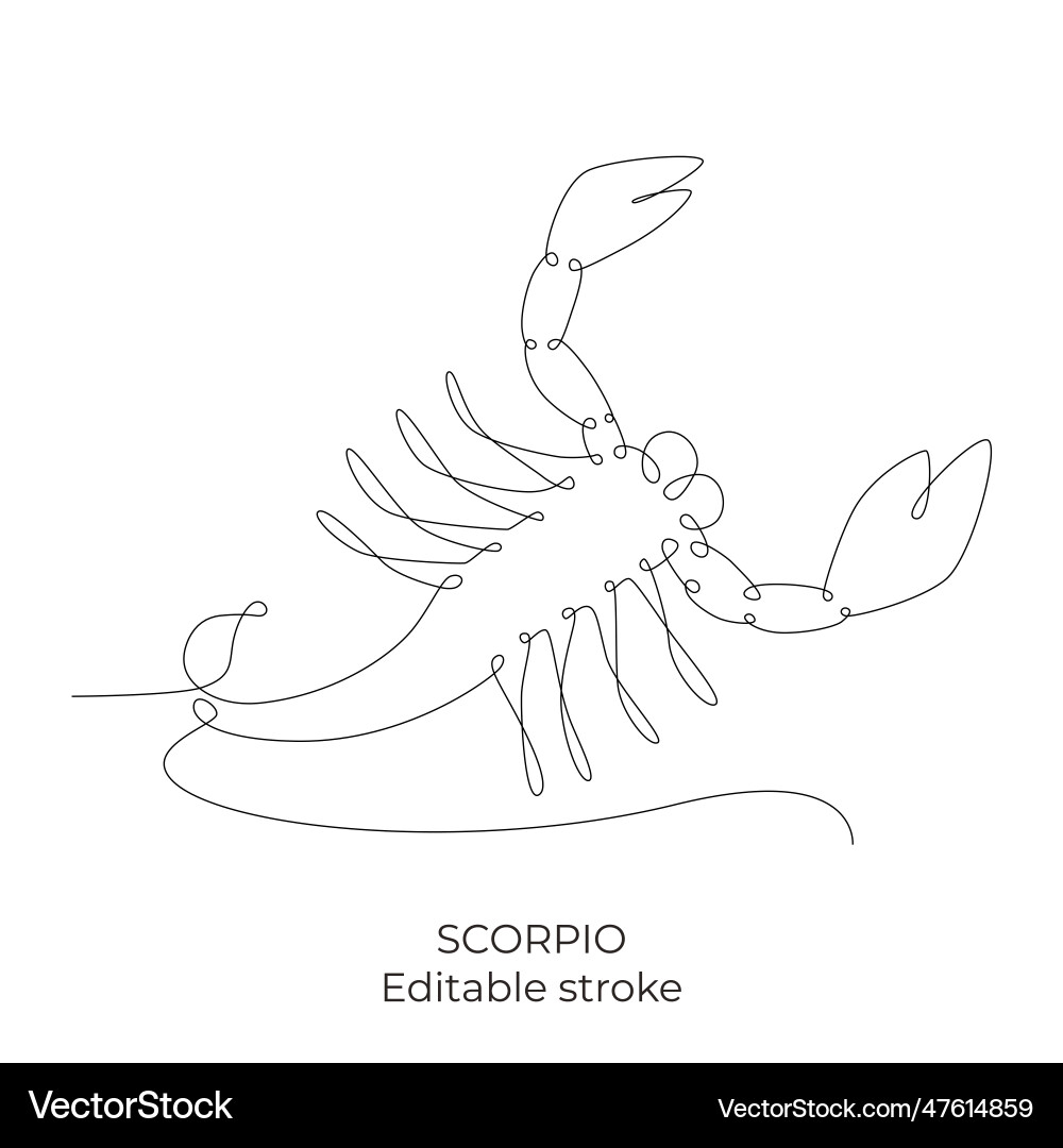 Scorpio zodiac constellation one single hand Vector Image