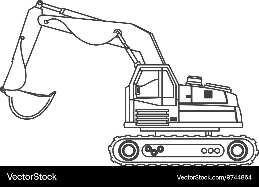 Backhoe machine icon Royalty Free Vector Image