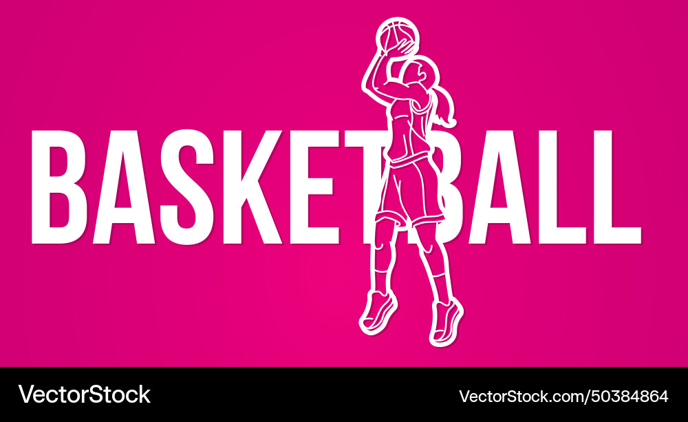 Basketball female player action Royalty Free Vector Image