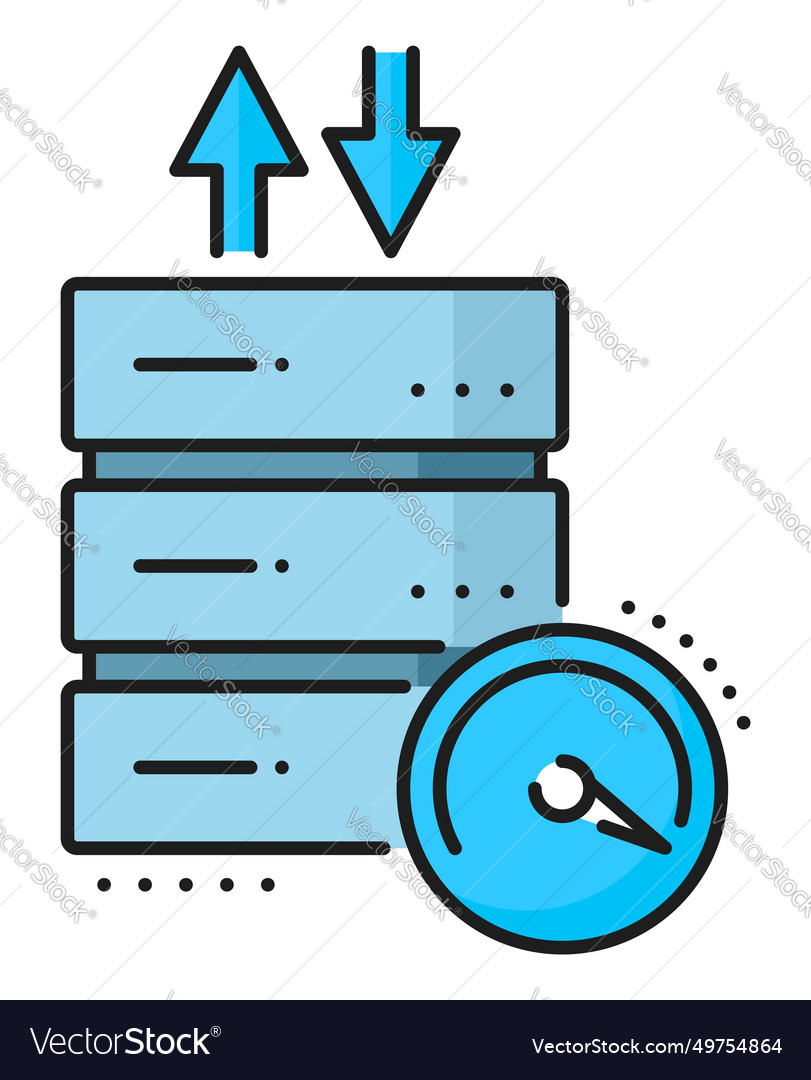 Database Network Server Color Icon Cloud Storage Vector Image