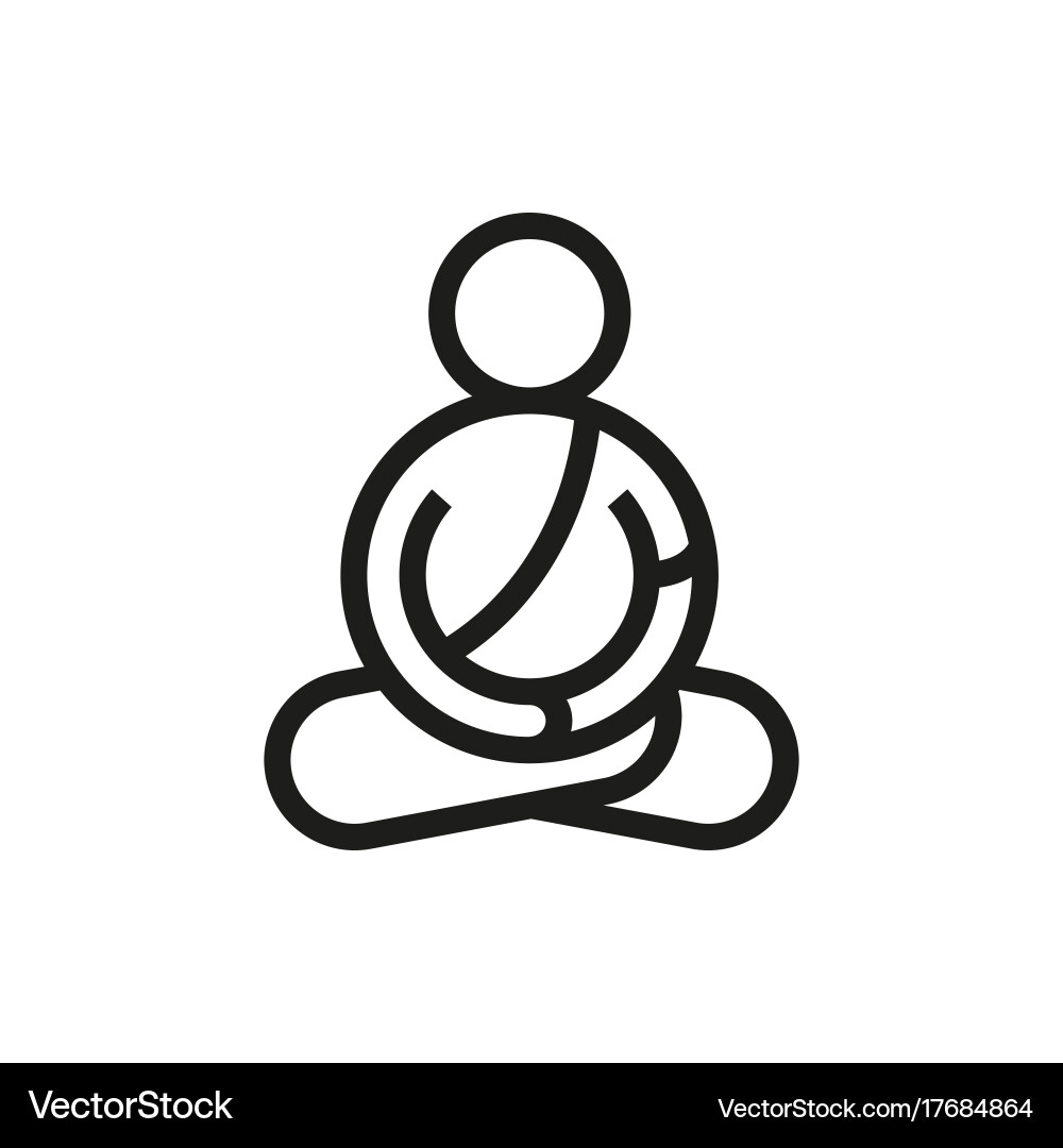 Meditationicon on white background Royalty Free Vector Image