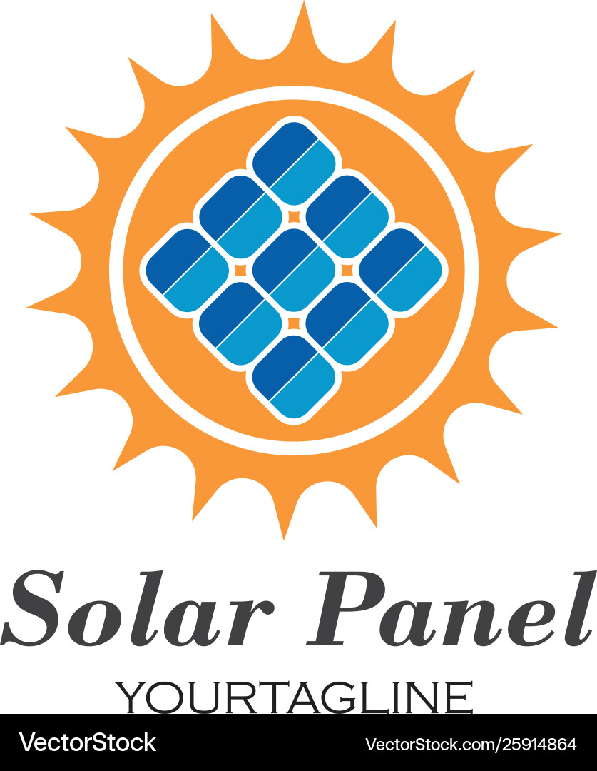 Solar panel logo icon Royalty Free Vector Image