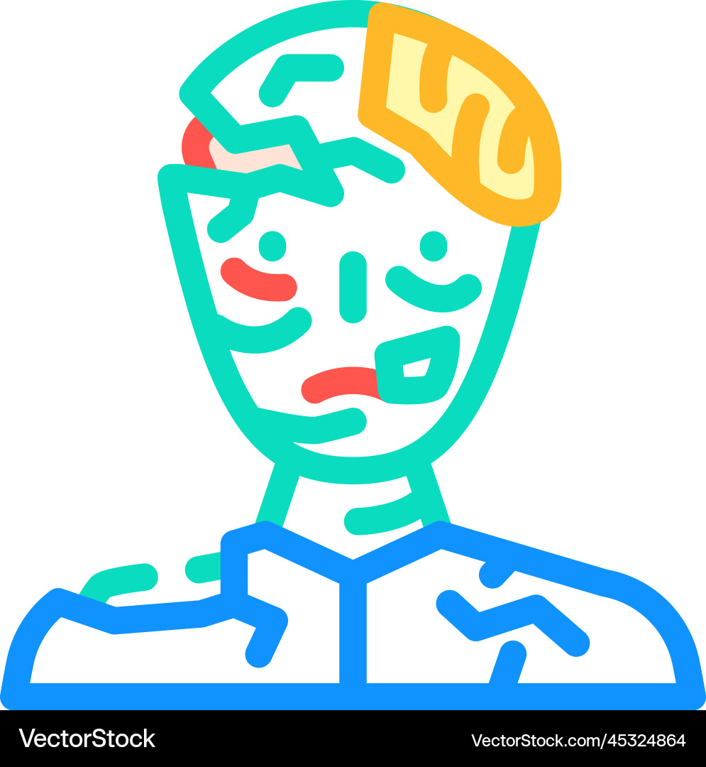 Zombie dead color icon Royalty Free Vector Image