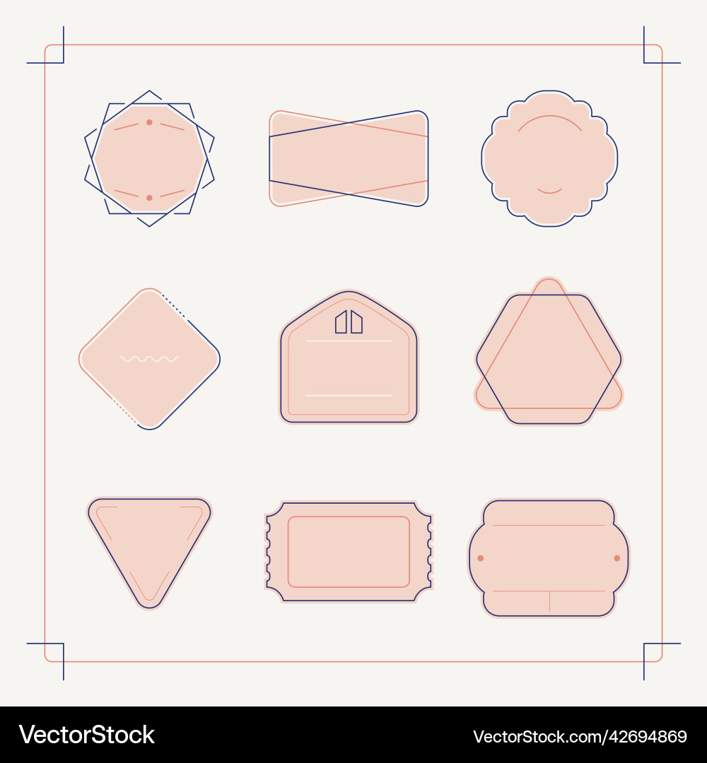 Blank minimal badge design set Royalty Free Vector Image