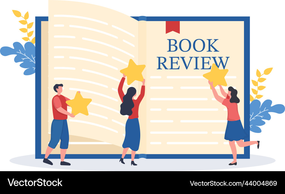 Book review template hand drawn cartoon flat Vector Image