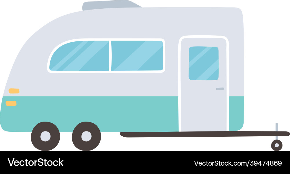 Camper trailer vehicle Royalty Free Vector Image