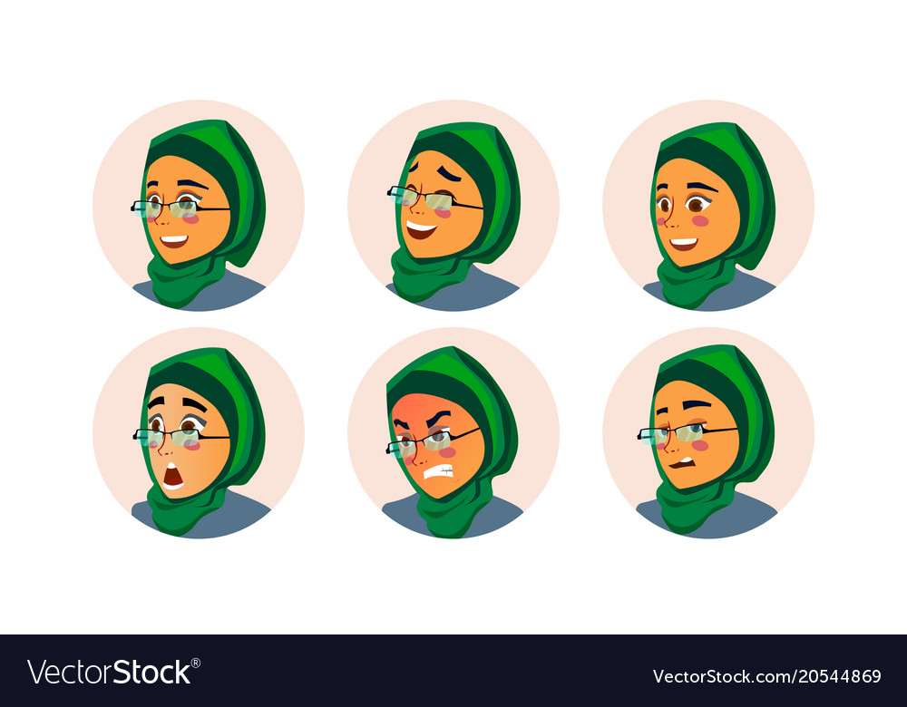 Muslim business woman avatar face Royalty Free Vector Image Muslim business woman avatar face Royalty Free Vector Image