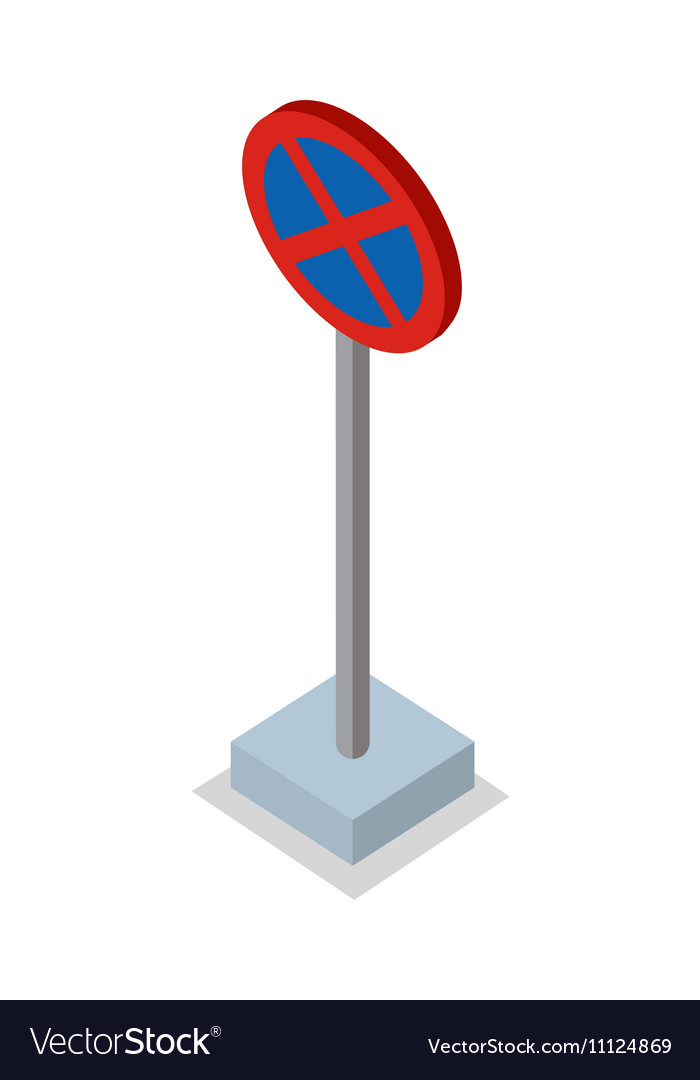 No stopping - traffic sign Royalty Free Vector Image