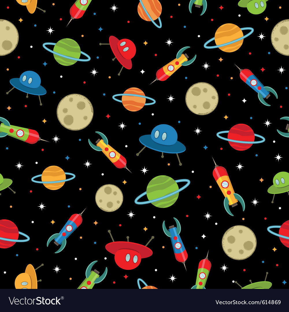 Space pattern Royalty Free Vector Image - VectorStock