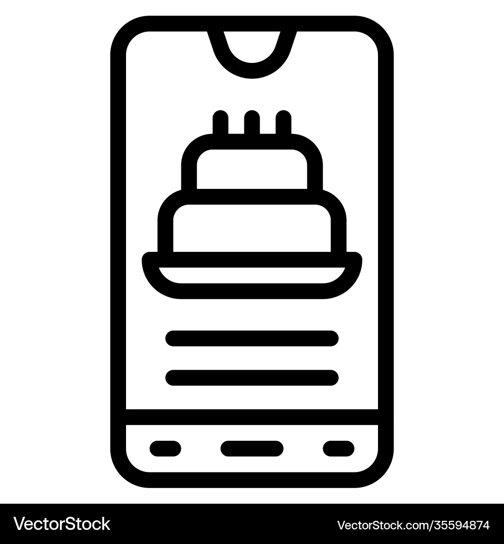 Birthday greeting from mobile icon party Vector Image