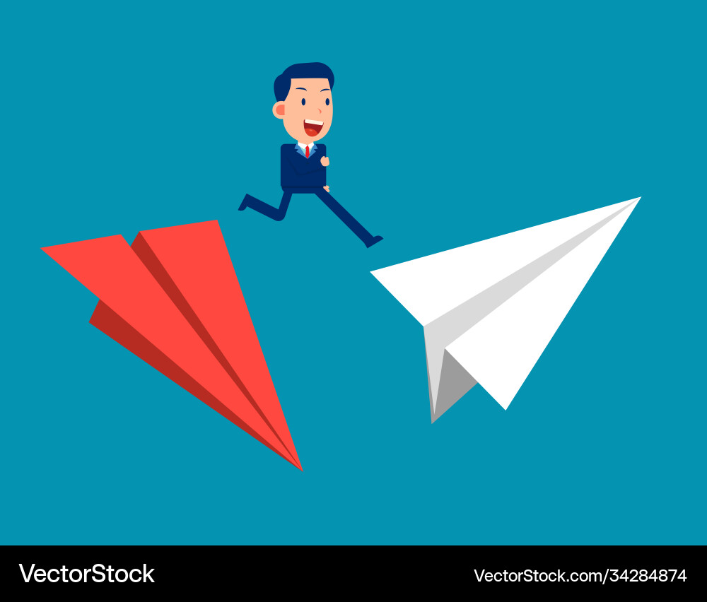 Change investment direction jumps from one plane Vector Image