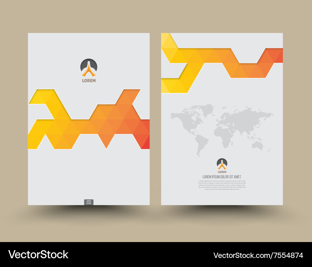 Cover template front and back triangle pattern Vector Image